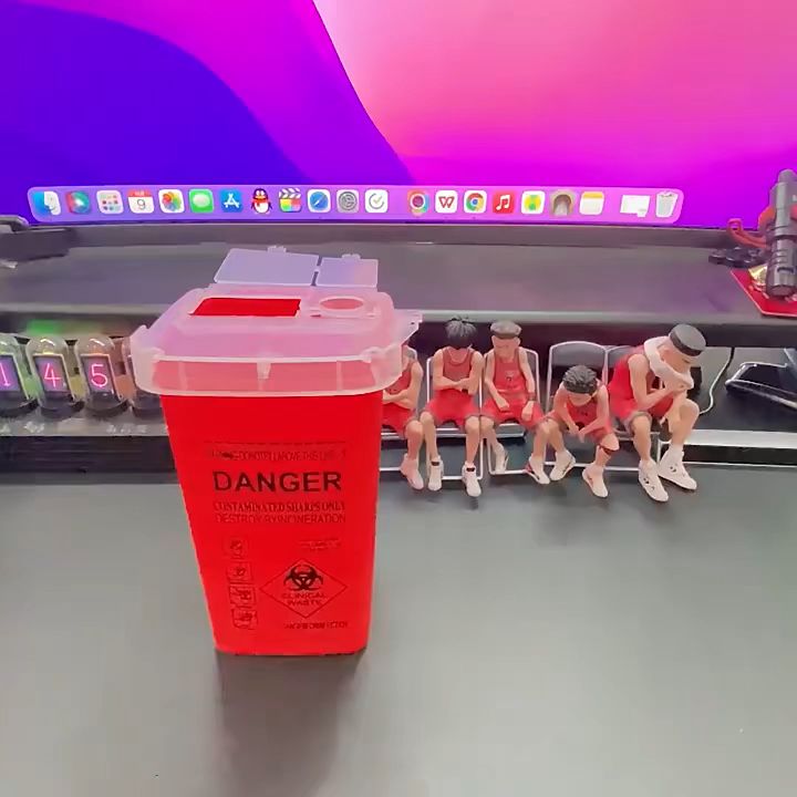 Clinical Waste Bin Sharps Collector Biohazard Needle Disposal Container ...