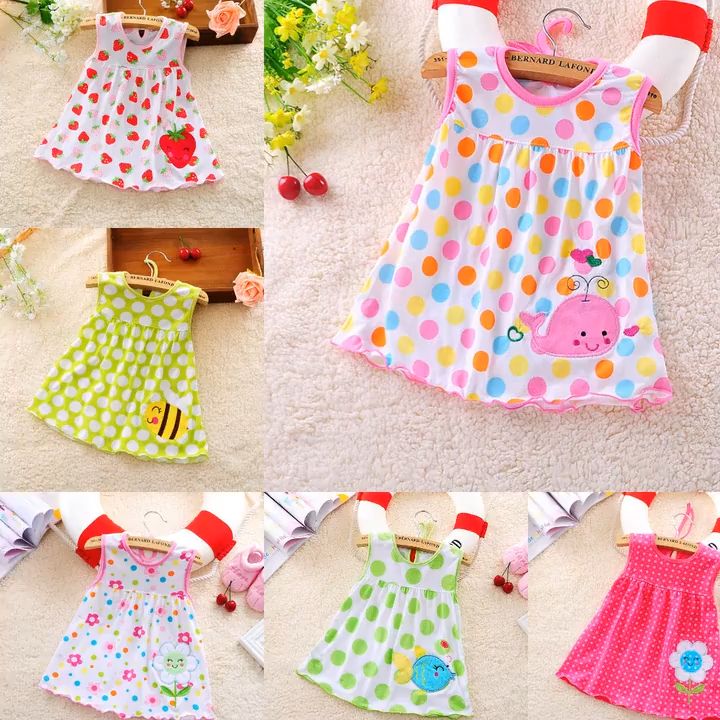 Babyonline(Y088)A1 ชุดเดรสพิมพ์ลายการ์ตูนสำหรับเด็กผู้หญิง แนะนำอายุ 0 ...