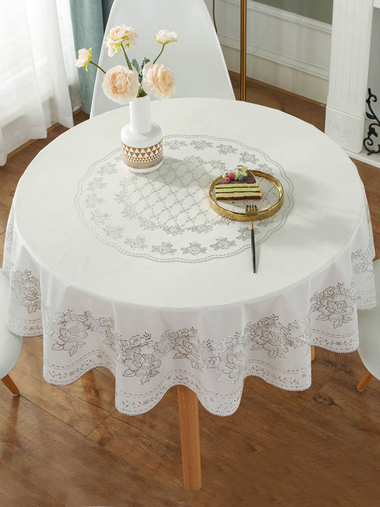 Waterproof Oil-resistant PVC round Tablecloth No-wash Home Dining Table ...