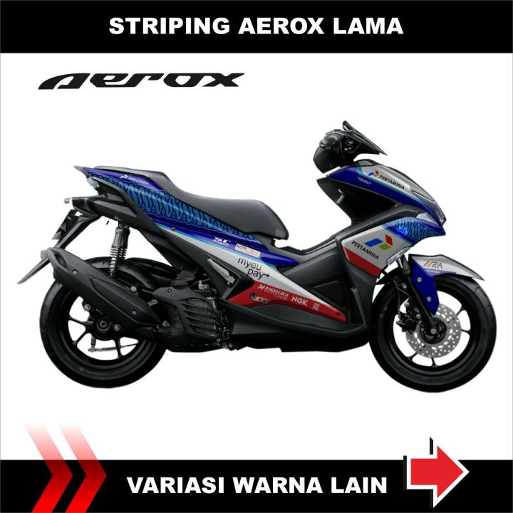 Striping Stiker Yamaha Aerox old , Sticker semi Full body Aerox Lama ...