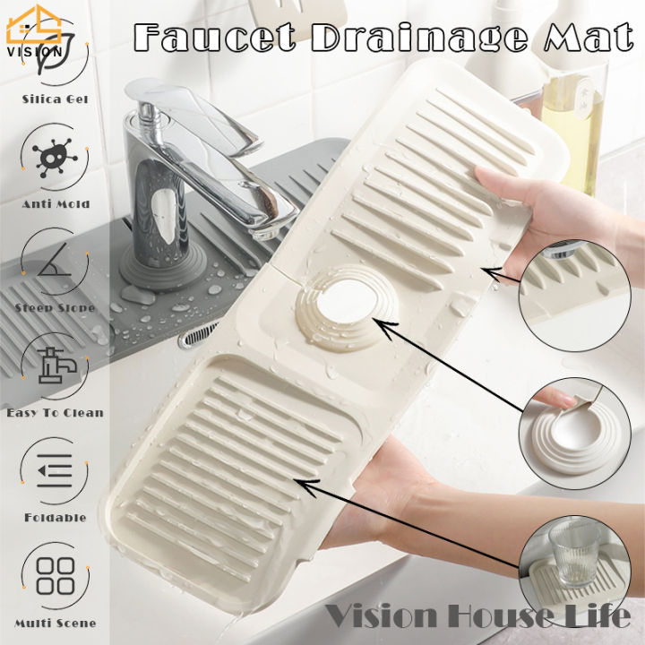 Vision Kitchen Silicone Faucet Mat Household Faucet Sink Splash Guard ...