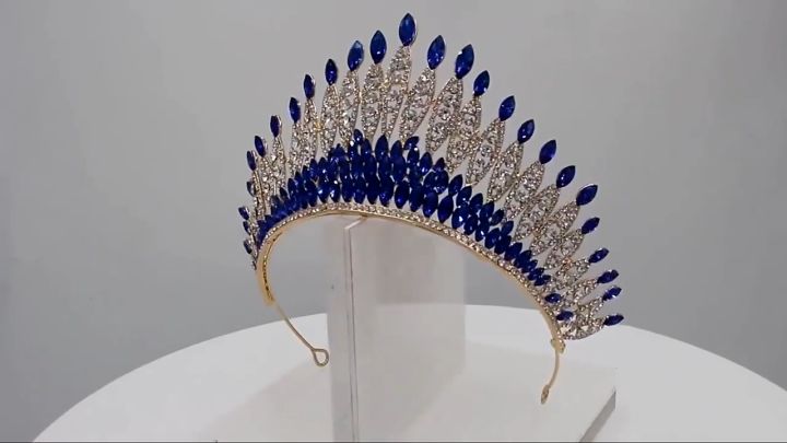 Glamorous Princess Queen Crown Large Headwear Elegant Alloy Bridal ...