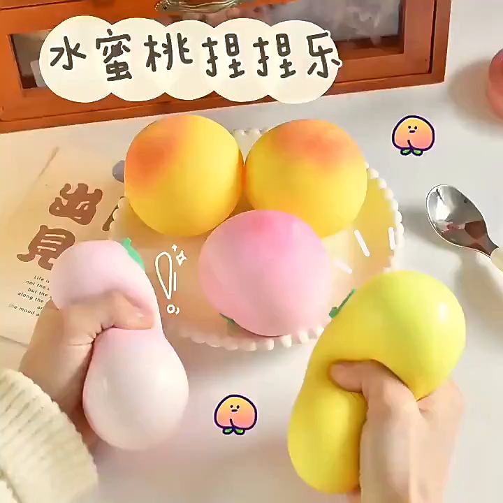 Squeezes Decompression Peach Strawberry Toy Funny Educational Anti ...
