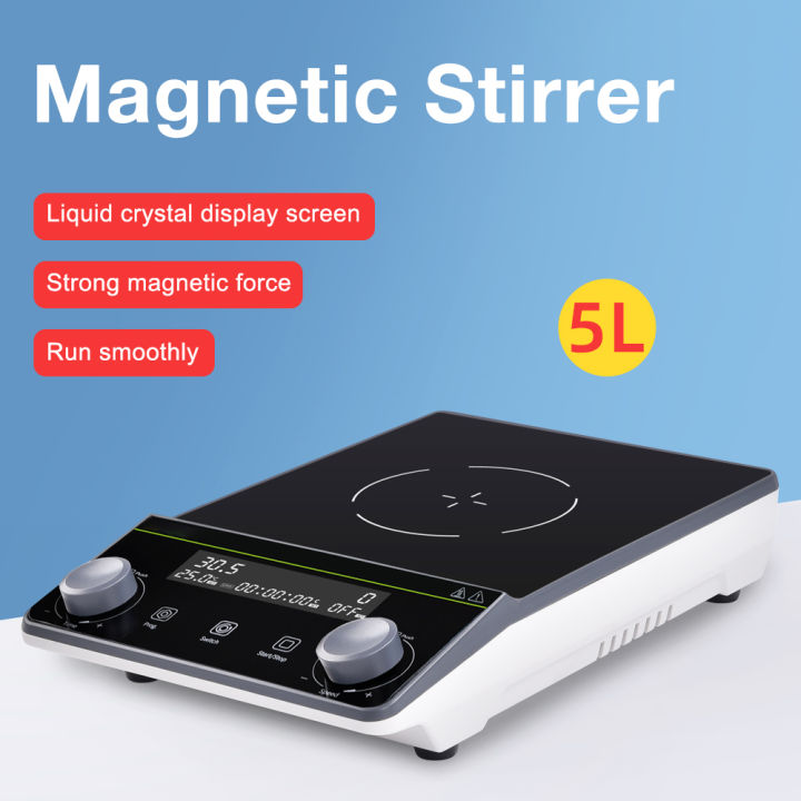 5L Magnetic Stirrer Hot Plate Lab Equipment Heating Stirrer LCD Display ...