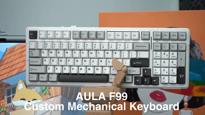 AULA F99 Mechanical Keyboard Customized 99 keys The Three Mode ...