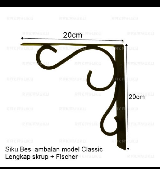 rak siku ambalan besi siku ambalan besi siku tempel dinding 20×20 cm ...