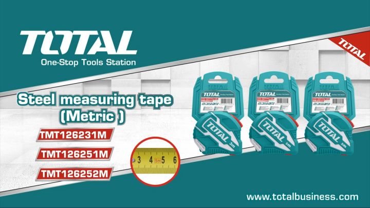 TOTAL ตลับเมตร (ระบบ Self-Locking Blade) รุ่น TMT126231E / 126251E ...