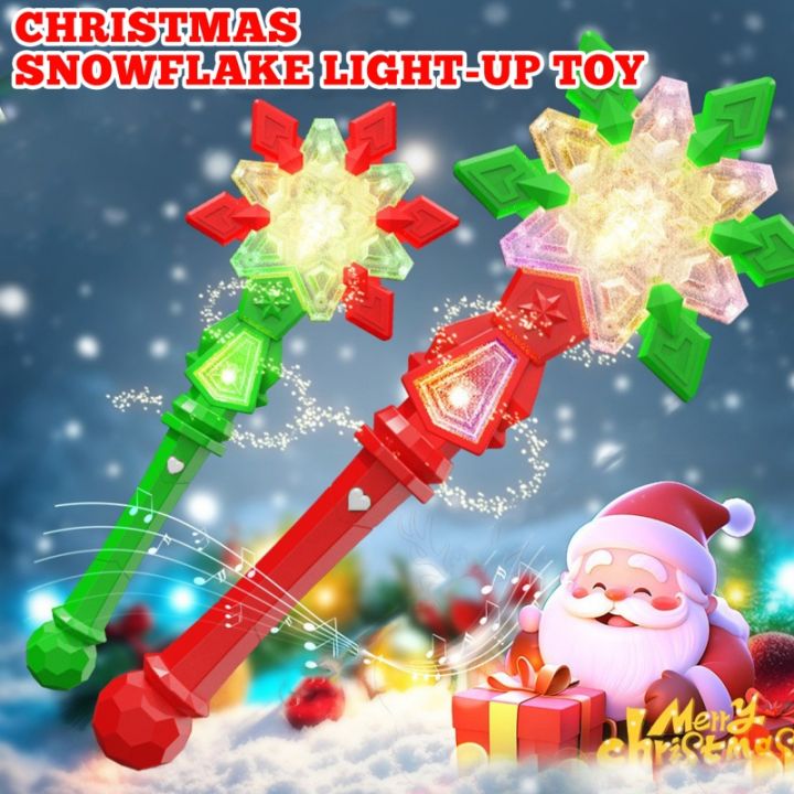 33CM LED Children Glowing Toys Christmas Sticks Magic Sticks Snowflake ...