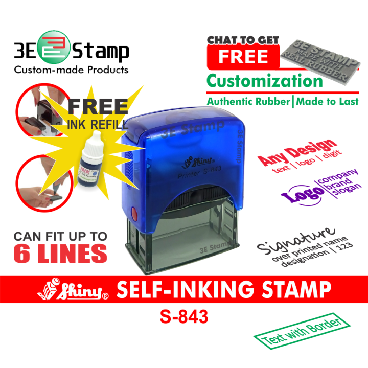 PRE-ORDER Shiny 843 / S843 / S-843 Self inking Stamp BLANK for ...