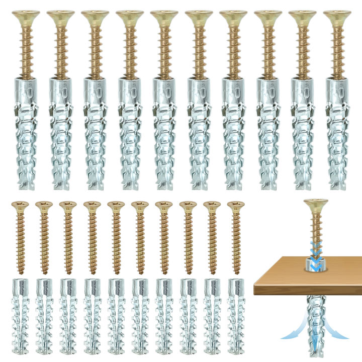 【XZsunflower 】50Sets Metal Expansion Pipe Pipe Self-Tapping Screw Drill ...