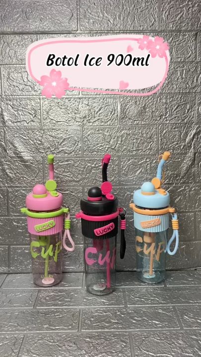Botol Minum Infused Water 900ml 2in1 / Botol Bening Aesthetic / Botol ...