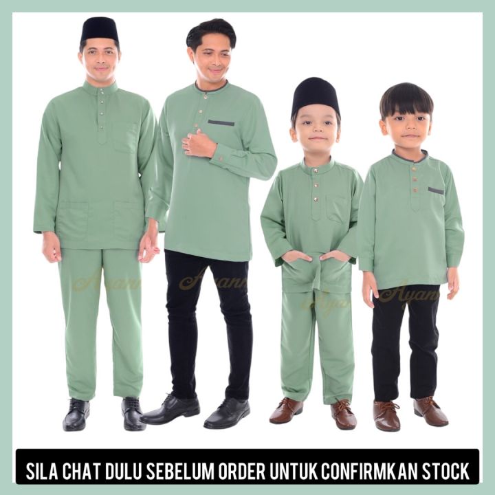 Tema Raya Dusty Green Baju Melayu & Kurta by Ayanna Exclusive | Lazada