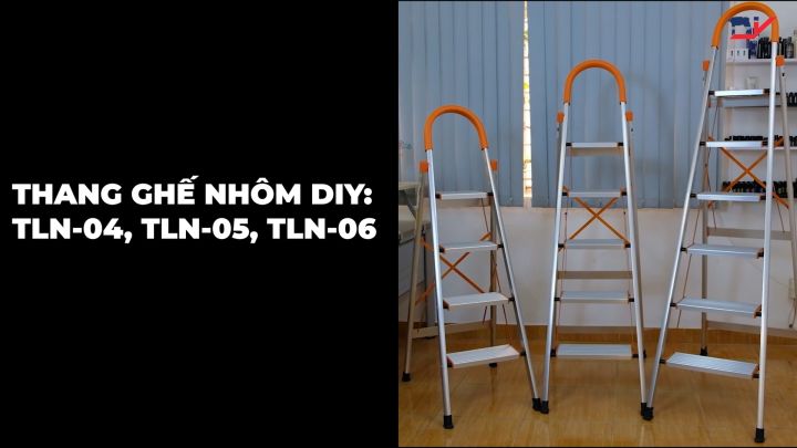 [THANG DIY] Thang Nhôm Ghế 4 5 6 Bậc Có Tay Vịn DIY TLN-04/TLN-05/TLN-06 tải trọng 150kg Hàng ...