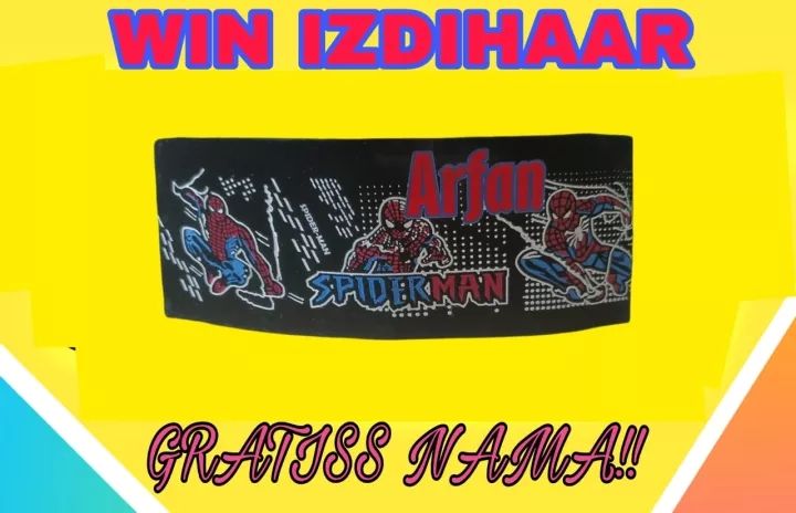 gratis nama!!! Peci Songkok Anak LED Motif Karakter upin ipin tayo ...