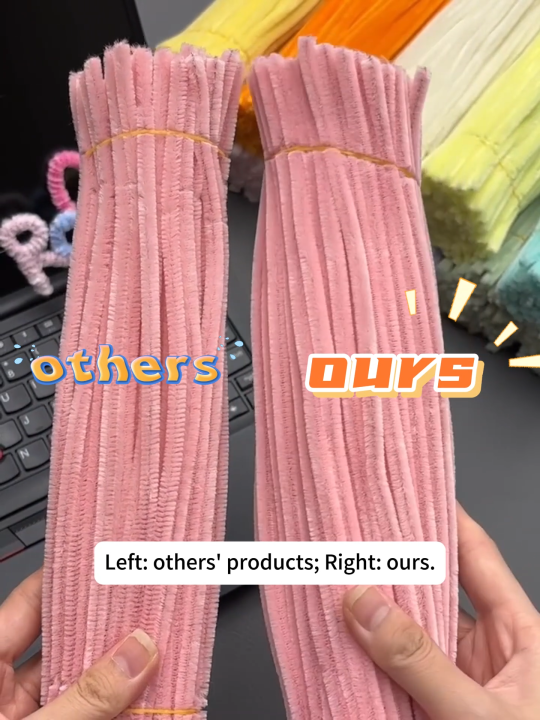 100PCS 8mm Fuzzy Wire Colored Chenille Wires Fluffy Sticks DIY Craft ...