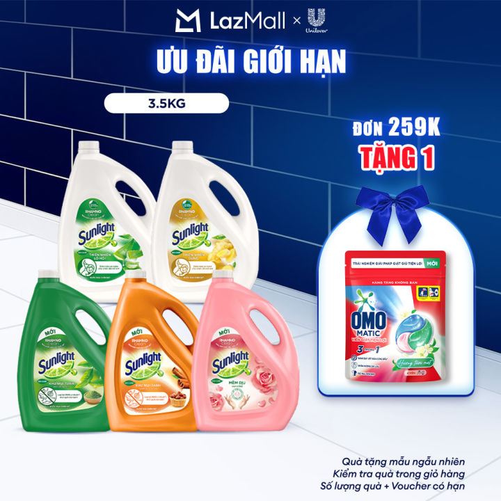 Nước rửa chén Sunlight Bio-care với thành phần từ 100% tự nhiên Chai 3 ...