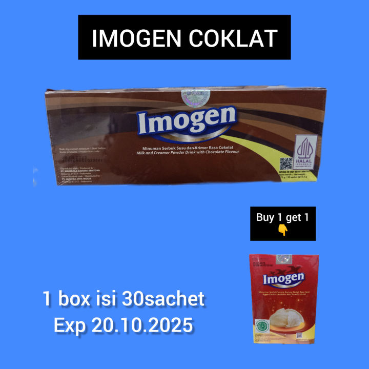 Imogen coklat Imogen cokelat 1 box isi 30 sachet exp 2026 | Lazada ...