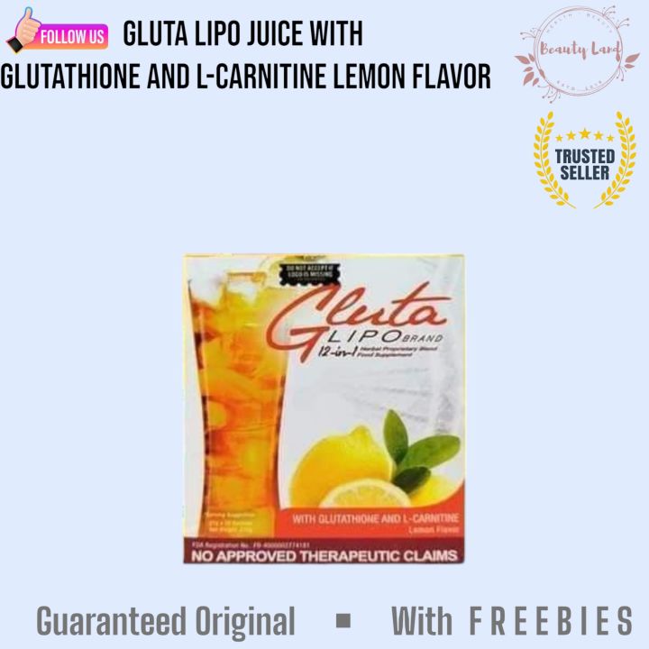 GLUTA LIPO JUICE With Glutathione And L-Carnitine Lemon Flavor | Lazada PH
