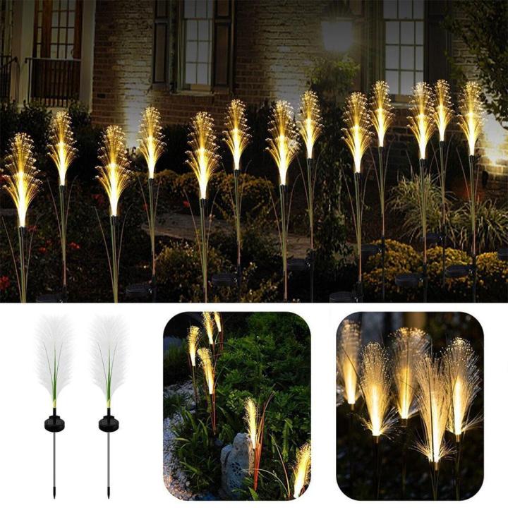 LED Solar Lights Garden Reed Outdoor Waterproof Light Fiber Optic ...