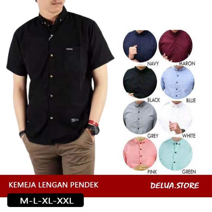 KEMEJA PRIA POLOS LENGAN PENDEK SIGHNATURE KEMEJA FORMALL | Lazada ...