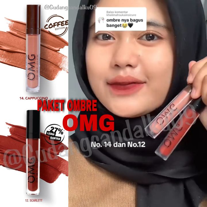 Paket Ombre Hemat OMG Cappucino dan Sacrlett - Ombrelips OMG - SET Ombre Lipcream | Lazada Indonesia