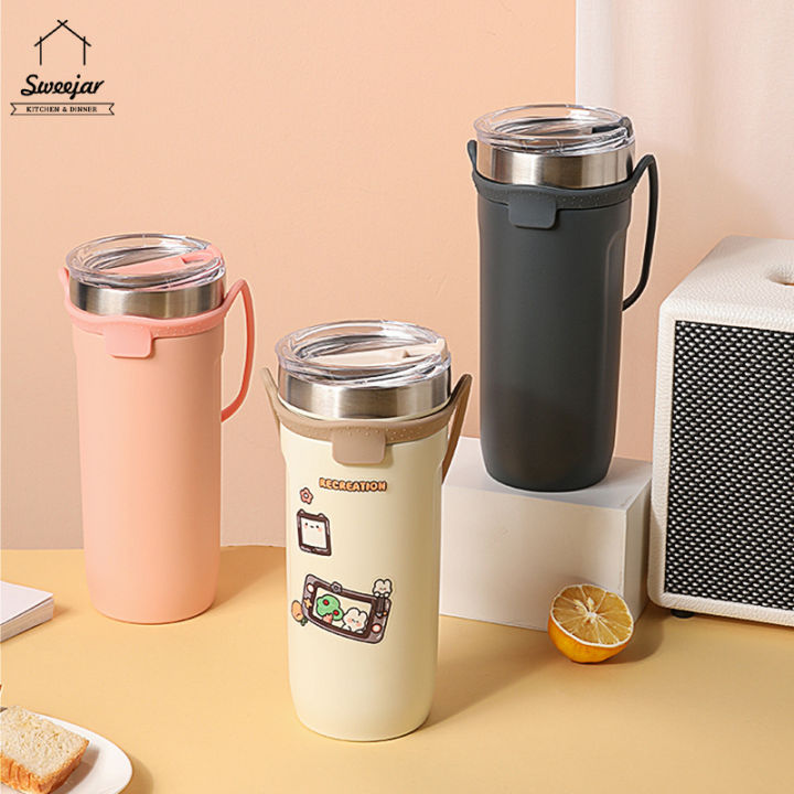 SWEEJAR Thermos Flasks 304 Stainless Steel Insulation Mug Water Bottle Portable Handle with ...