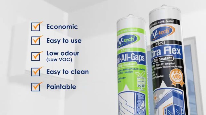V-TECH LEM SUPER SEAL GAP FILLER V-TECH - AKRILIK SEALANT GAP SEALANT ...