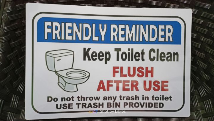 Friendly Reminder Keep Toilet Clean Flush After Use Signage A4 Size PVC ... Friendly Reminder Keep Toilet Clean Flush After Use Signage A4 Size PVC ...