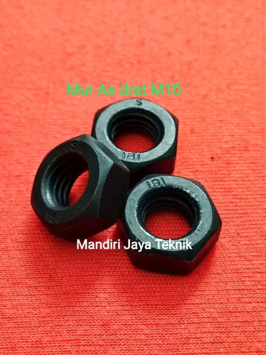 Mur As drat M10 Mur Baja Hitam 8.8 pith 1.50 (drat kasar) harga 1pcs ...