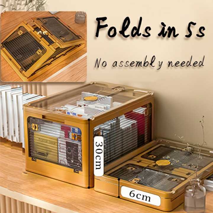 Nicedeal Foldable Transparent Storage Box Anti Dust Stackable 5 Side ...