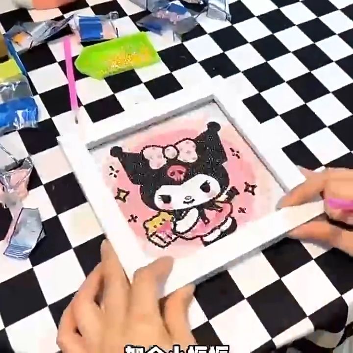 Sanrio Diamond Painting Kuromi 18cmX18cm Carton Photo Frame Set DIY ...