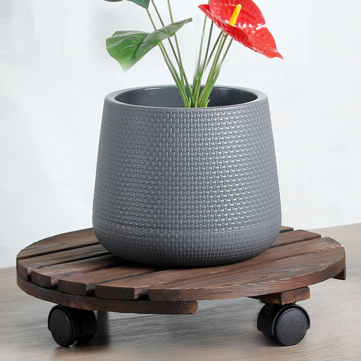 round Flower Pot Tray Base Roller Moving Wheels Universal Wheel Bracket ...