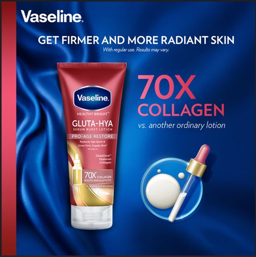 Vaseline Gluta-Hya Serum Burst Lotion Pro-Age Restore 330ML X2 | Lazada PH