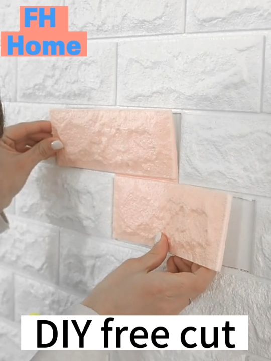 Bricks Wallpaper 38x35cm 3D Waterproof Bricks Wall Paper Sticker Foam ...