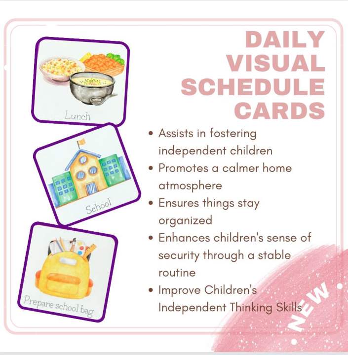 Daily Visual Schedule Cards for Autism, Speech and Language Therapy ...