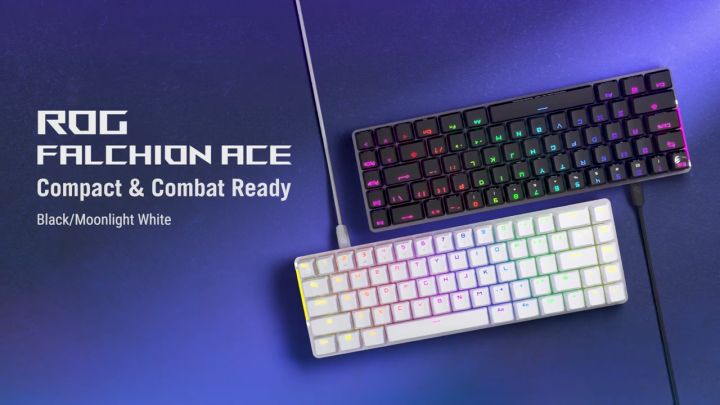 ASUS ROG Falchion Ace 65% RGB Compact Gaming Mechanical Keyboard, Lubed ...