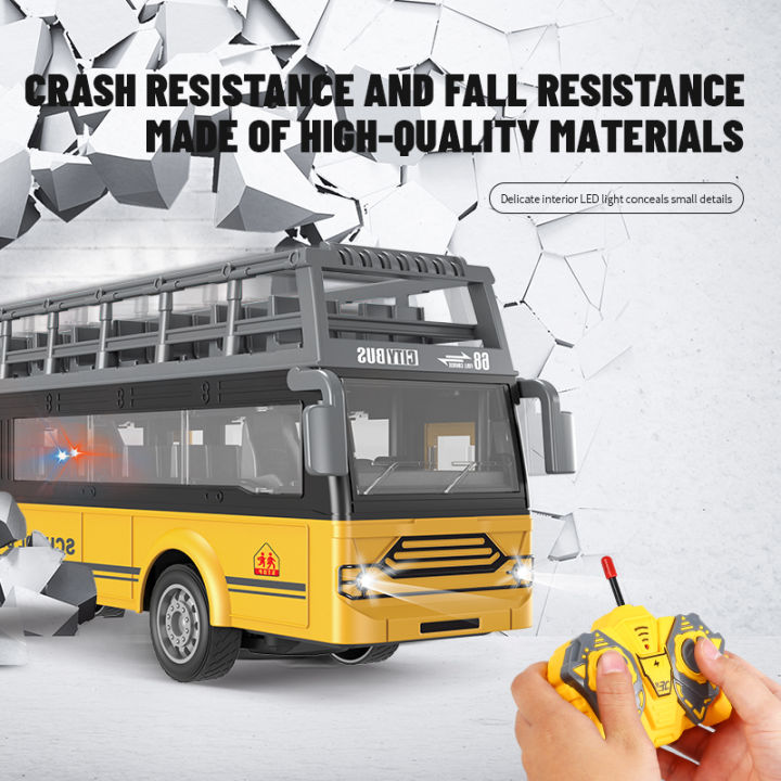 1: 30 Remote Control School Bus High Speed 4 Channels Tour Bus Model ...