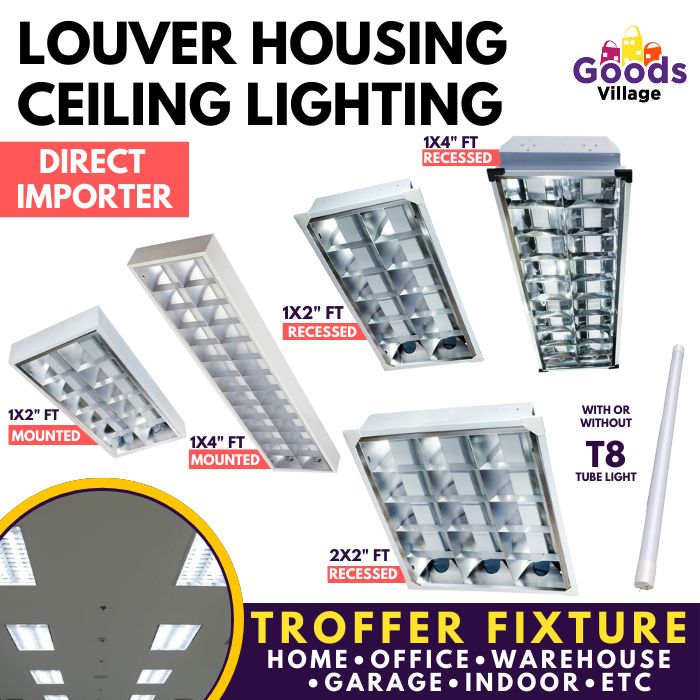 Louver T8 Housing / Prismatic Troffer Fixture / 5 Years Warranty ...