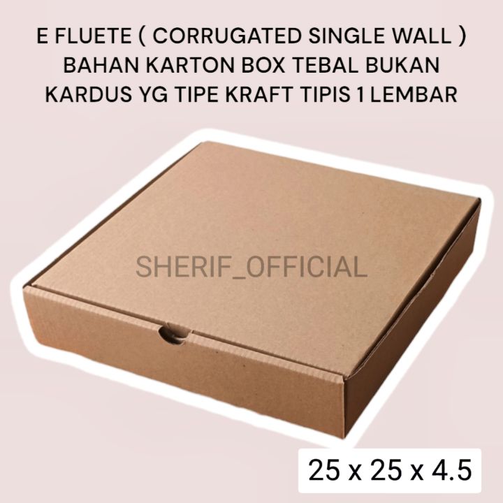 isi 12 box kardus E-Fluete kraft coklat 25x25x4.5 untuk packing ...