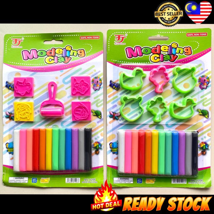 Modelling Clay 12 colors set. Play dough Plastersin set | Lazada Malaysia