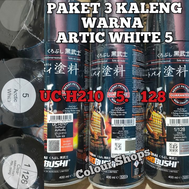 Pilok Cat Semprot Samurai Paint Paket 3 Kaleng 400ml Putih Artic White 5 Epoxy Surfacer UC H210 ...