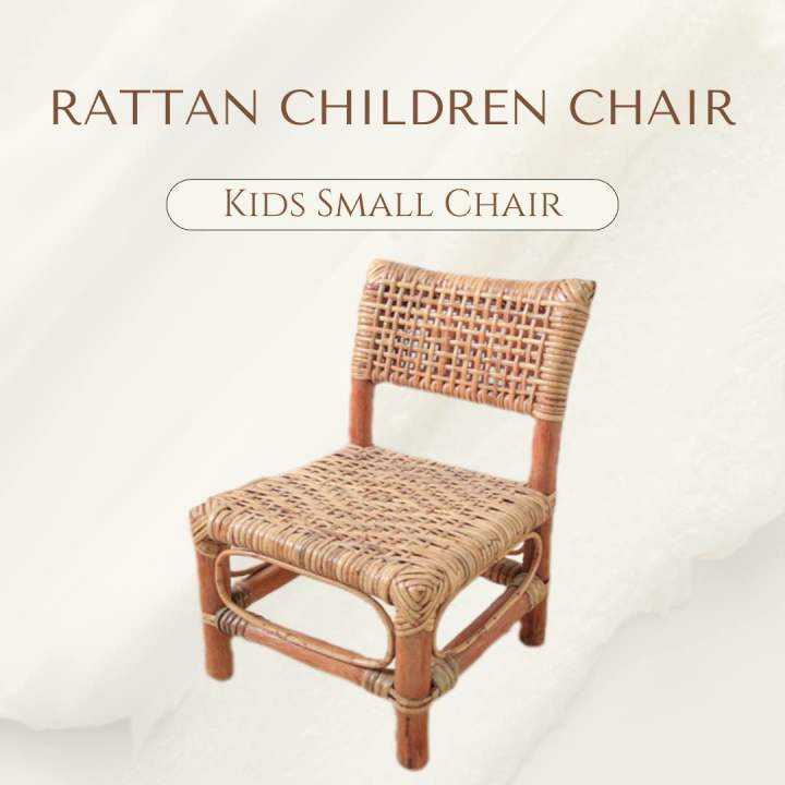 Rattan Traditional Children Chair | Kids Small Chair | Rotan Kerusi ...