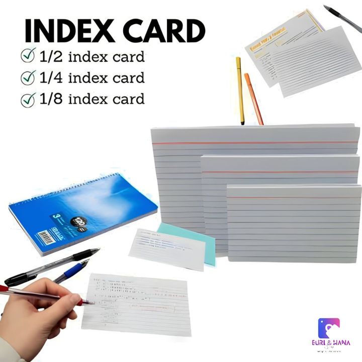 Euri&Hana Shop Index Card 1/8, 1/4, 1/2, 3x5, 4x6, 5x8 INDEX CARD 100PCS/PACK High Quality Paper ...