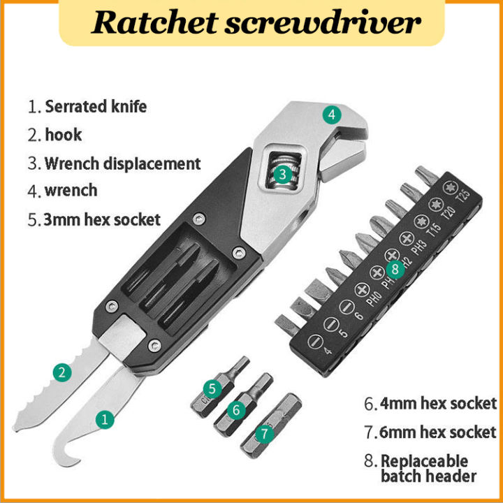 Multifunctional all-in-one wrench with screwdriver Hook Saw Stainless ...
