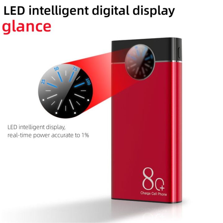 100% original 100000mAh Powerbank Large Capacity Secure Classic clock ...