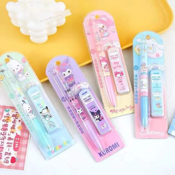 Mechanical Pencil with lead Sanrio Kawaii Kuromi My Melody Cinnamoroll ...