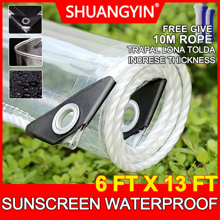 Anti-16 typhoon tear resistance transparent trapal waterproof makapal ...