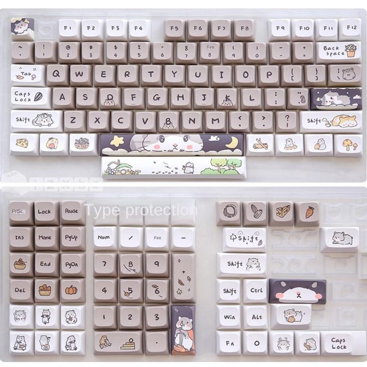 132 keys Cute Mouse Cartoon Theme Keycaps XDA Profile Key caps English ...