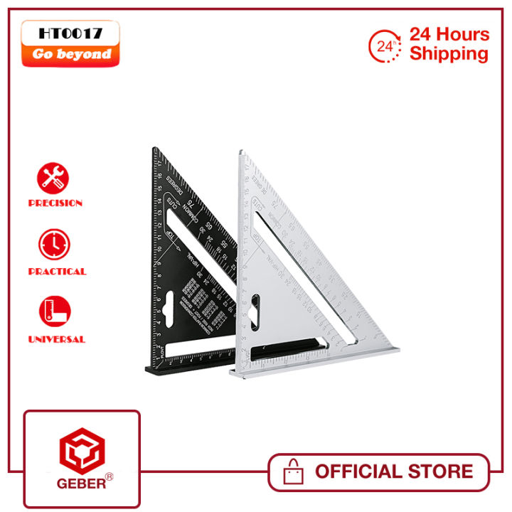 GTEBER 7 Inch Triangle Ruler, Black Triangle Ruler Rafter Square ...