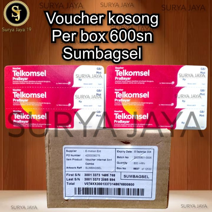VOUCHER KOSONG TELKOMSEL SUMBAGSEL PER BOX | Lazada Indonesia